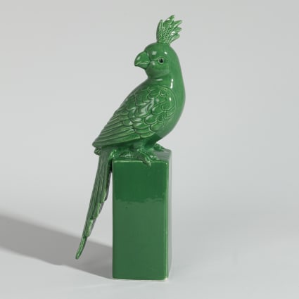 Statuetta di pappagallo in maiolica verde alt. 34 cm Marco | Maisons du ...