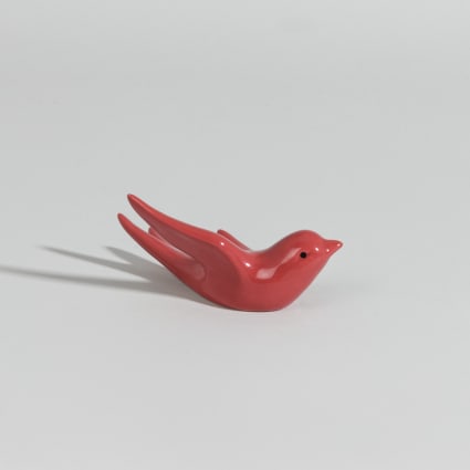 Estatueta de porcelana rosa H5 Maelle | Maisons du Monde