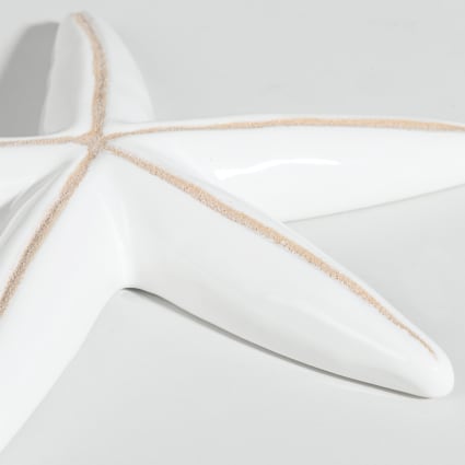 Estatueta de estrela-do-mar em faiança branca e bege, L18 Esther ...