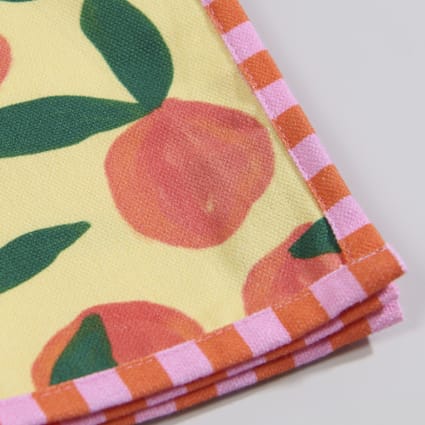 Set di 4 tovaglioli da cocktail in cotone con stampa frutta multicolore ...