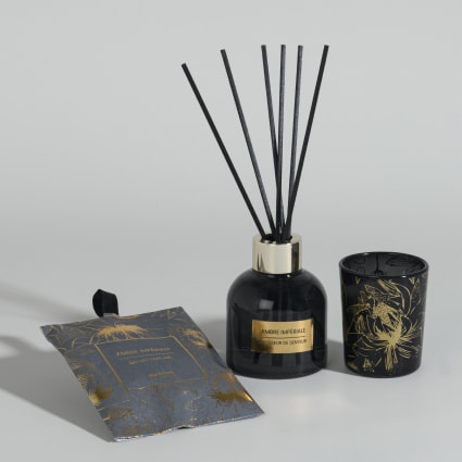 Set diffusore in vetro (50 ml), bustina e candele profumate all’ambra ...