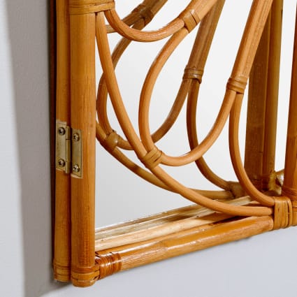 Espelho arqueado com janelas em rattan trançado, 70x50 Kahoma | Maisons ...