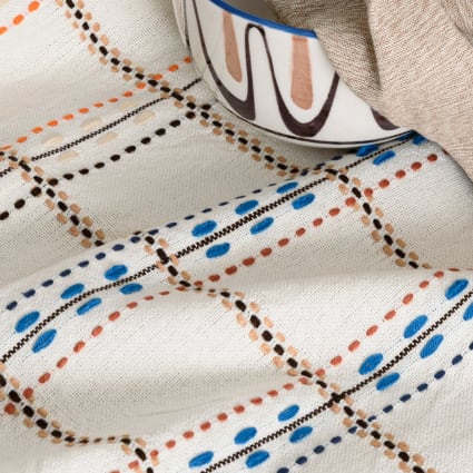 Chemin de table en coton tissé tricolore 50x150 Sepian | Maisons du Monde