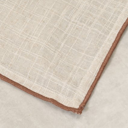 Dicker, sandfarbener Ösenvorhang mit zweifarbigen Ringen, 140 x 250 ...