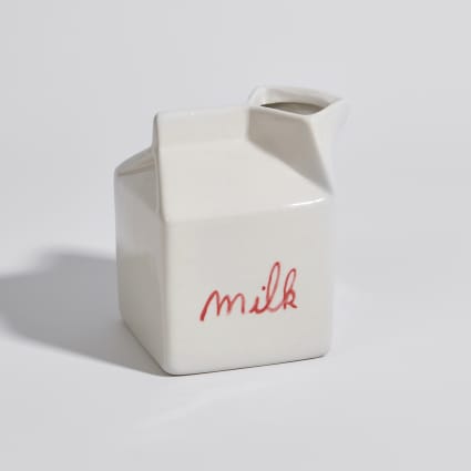 Pot à lait en grès blanc et rouge Luka | Maisons du Monde