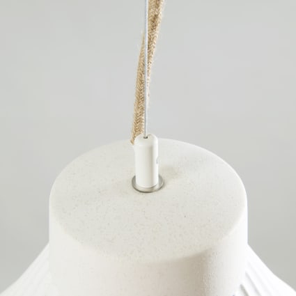 Lampada a sospensione in ceramica a coste color crema Arsene | Maisons ...