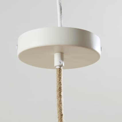 Lampada a sospensione in ceramica a coste color crema Arsene | Maisons ...