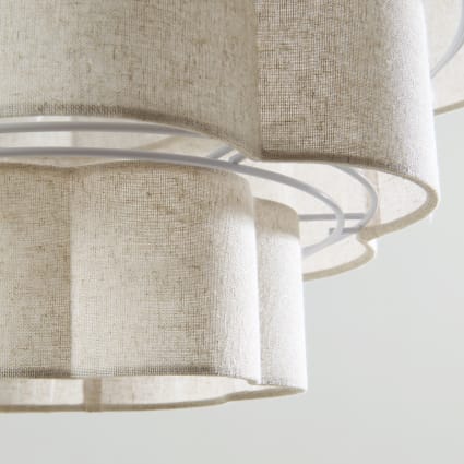 Lampada a sospensione in poliestere riciclato color crema a 3 livelli ...