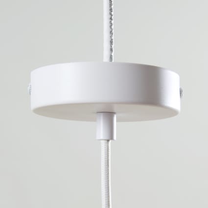 Luminária pendente de 3 níveis em poliéster reciclado cor creme ...