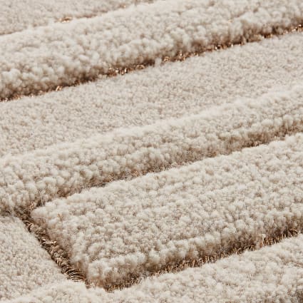 Getuft wollen tapijt, crèmekleurig en goudkleurig reliëf 160x230 Kelvin ...