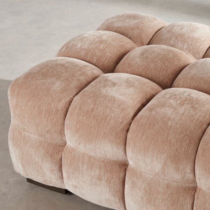 Pouf nuvola in velluto color caffellatte con effetto anticato Lilo ...