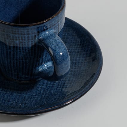 Tazzina e piattino in ceramica blu Yellowstone | Maisons du Monde