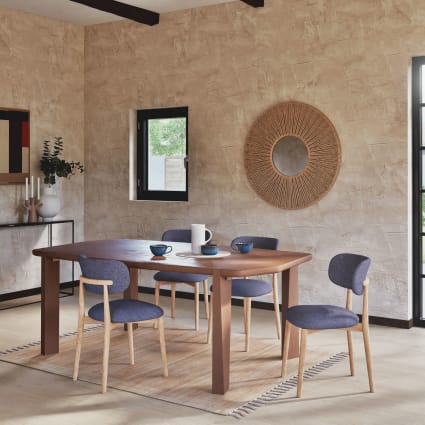 Table à manger en bois de manguier brossé 8 personnes L200 Awasa ...