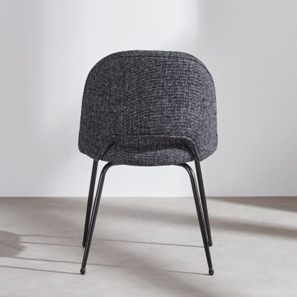 Stoel in zwarte stof en staal Isys | Maisons du Monde