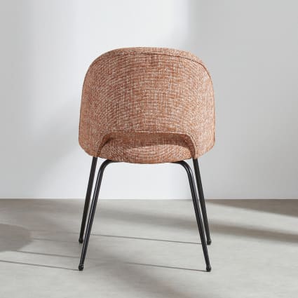 Silla de tela terracota y acero negro Isys | Maisons du Monde