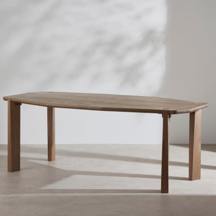 Table à manger en bois de manguier brossé 8 personnes L200 Awasa ...