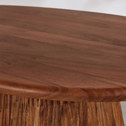 Tavolino ovale in legno massello di acacia larg. 103 cm Alya | Maisons ...