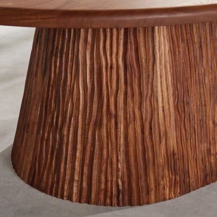 Tavolino ovale in legno massello di acacia larg. 103 cm Alya | Maisons ...