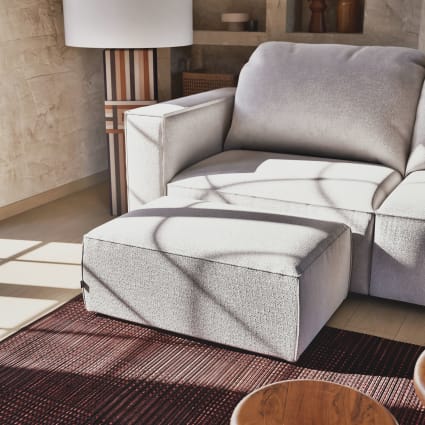 Tapis en coton recyclé et polyester tissé marron et orange 160x230 Kafa ...