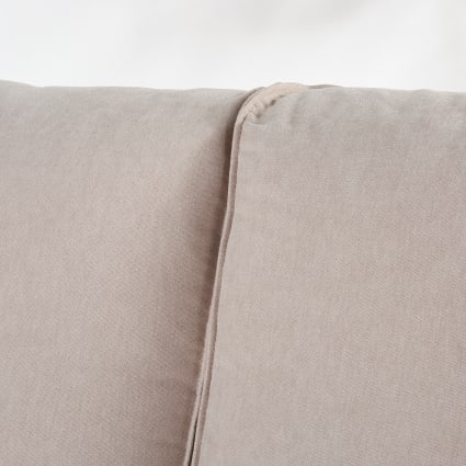 Canapé convertible 4 places déhoussable en textile tramé beige, matelas ...