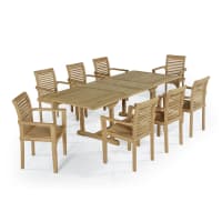 Set tavolo da giardino allungabile in alluminio con 8 sedie, antracite ...