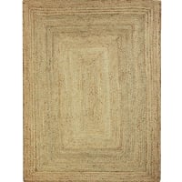 Alfombra artesanal de yute con flecos beige 160x230 Natural | Maisons ...