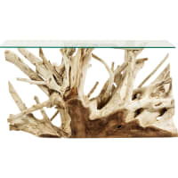 Console à portes coulissantes en teck l116 cm marron en bois Calopsite ...