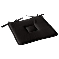 Galette plate unie avec passepoil et nouettes coton ecru 40x40 cm ...