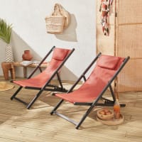Chilienne en acier et toile plastifiée terracotta Split | Maisons du Monde
