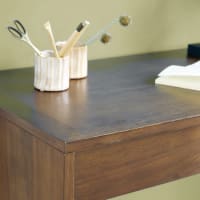 Consola de madera maciza con 2 cajones y detalles dorados Colombo ...
