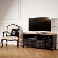 Meuble tv style shabby chic plateau en chêne blanc Savoy | Maisons du Monde