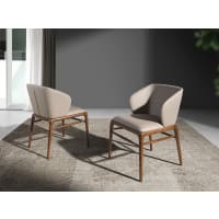 Silla de comedor con reposapiés en terciopelo crema Elmira | Maisons du ...