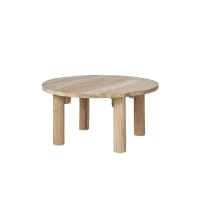 Table basse coque en teck recycl‚ m‚tal blanc d60 Alida | Maisons du Monde