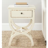Table d'appoint en métal couleur beige avec plateau en verre | Maisons ...