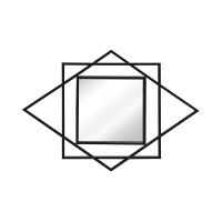 Wandspiegel aus Metall, 75x75x10 cm, Schwarz | Maisons du Monde