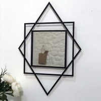 Wandspiegel aus Metall, 75x75x10 cm, Schwarz | Maisons du Monde