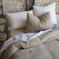 Housse de couette stonewashed en lin craie 240 x 260 cm Zeff | Maisons ...
