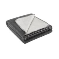 Plaid en flannelle tissé jacquard noir 230x150 Holata | Maisons du Monde