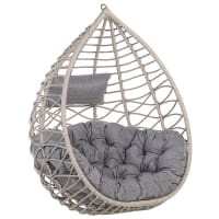 Sillón colgante ratán sintético gris Tollo | Maisons du Monde