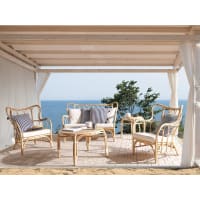 Conjunto de jardín con mesa 4 plazas beige ratán sintético Minori ...