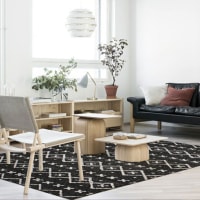 Tapis moderne tufté main en laine Noir 160x230 cm Crook | Maisons du Monde