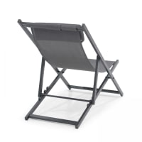 Chilienne pliante en aluminium et textilène gris anthracite Denia ...