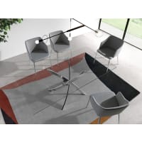 Mesa de comedor extensible ovalada efecto roble para 4-6 pers ...