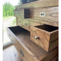 Commode contemporaine en bois massif, 9 tiroirs marron Megève | Maisons ...