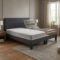 Matelas ressort sommier lattes flexibles tête capitonnée 2x90x200 ...