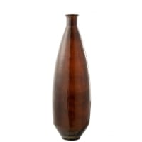 Bouteille déco avec bouchon en verre marron 17x17x53 cm | Maisons du Monde
