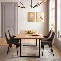 Stuhl aus recyceltem Teakholz mit abgerundeter Rckenlehne Alida ...