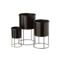 Pot à fleurs métal noir 25.5x25.5x45cm Tonar large | Maisons du Monde