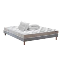 Ensemble matelas latex 5 zones sommier vert céladon 2x80x200 | Maisons ...