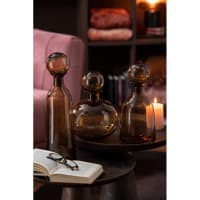 Bouteille déco avec bouchon en verre beige 13.5x13.5x40 cm | Maisons du ...